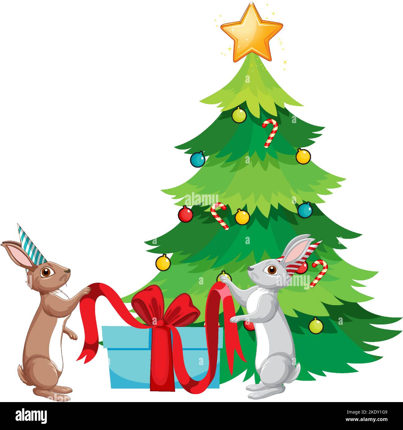 Beautiful christmas tree outside Stock Vector Images - Alamy