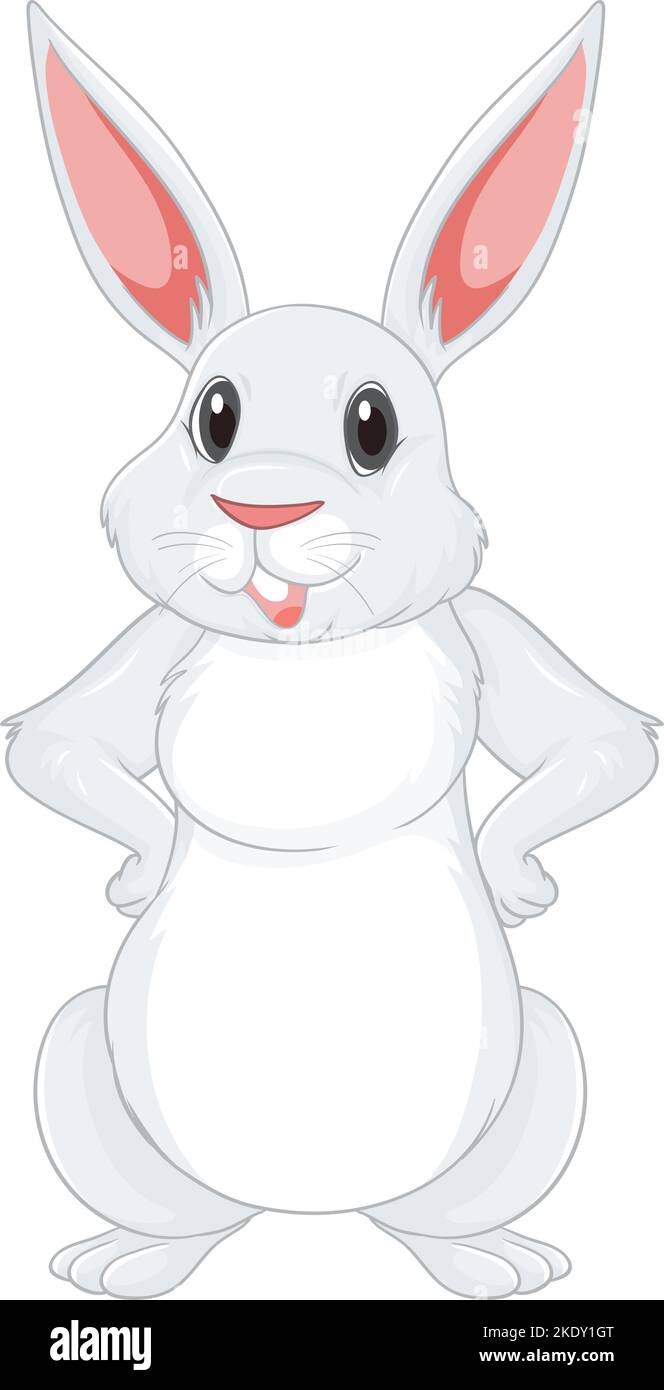 White rabbit cartoon character illustration Stock Vector Image & Art ...