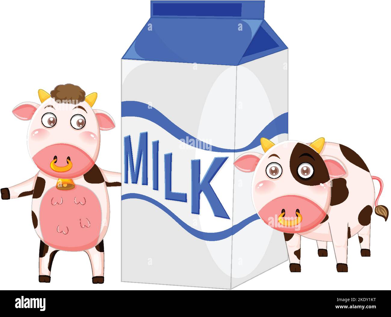 Two cows holding milk box illustration Stock Vector Image & Art - Alamy