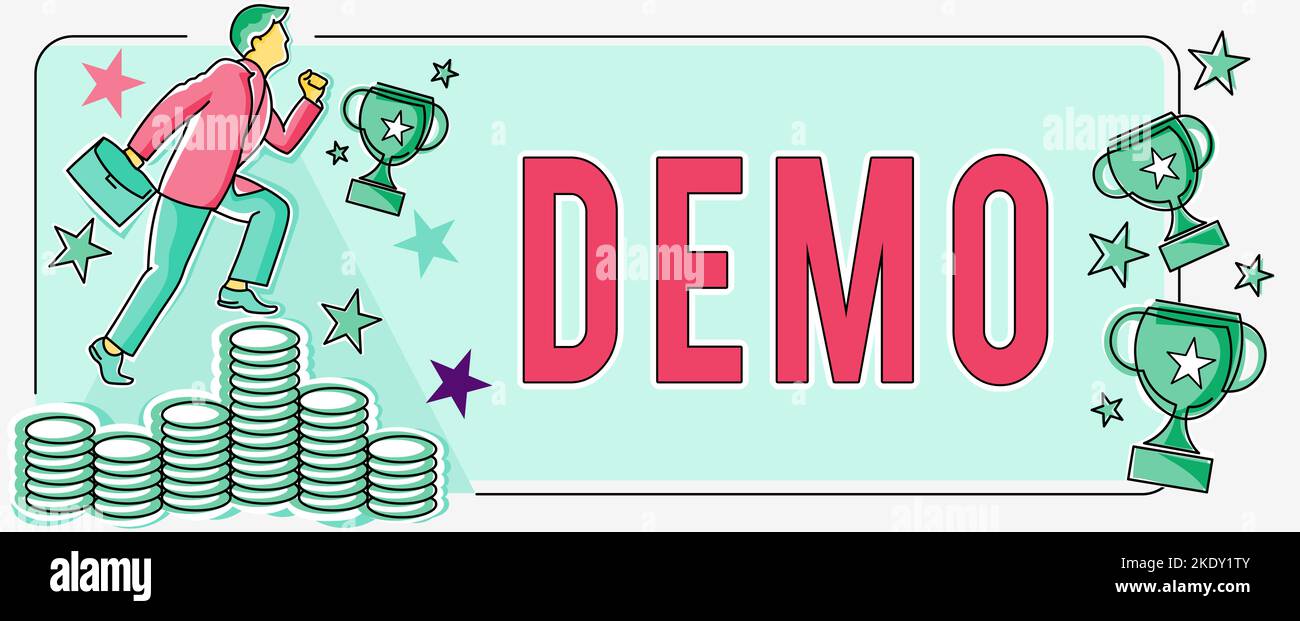 Handwriting text Demo, Business approach exemplification display ...