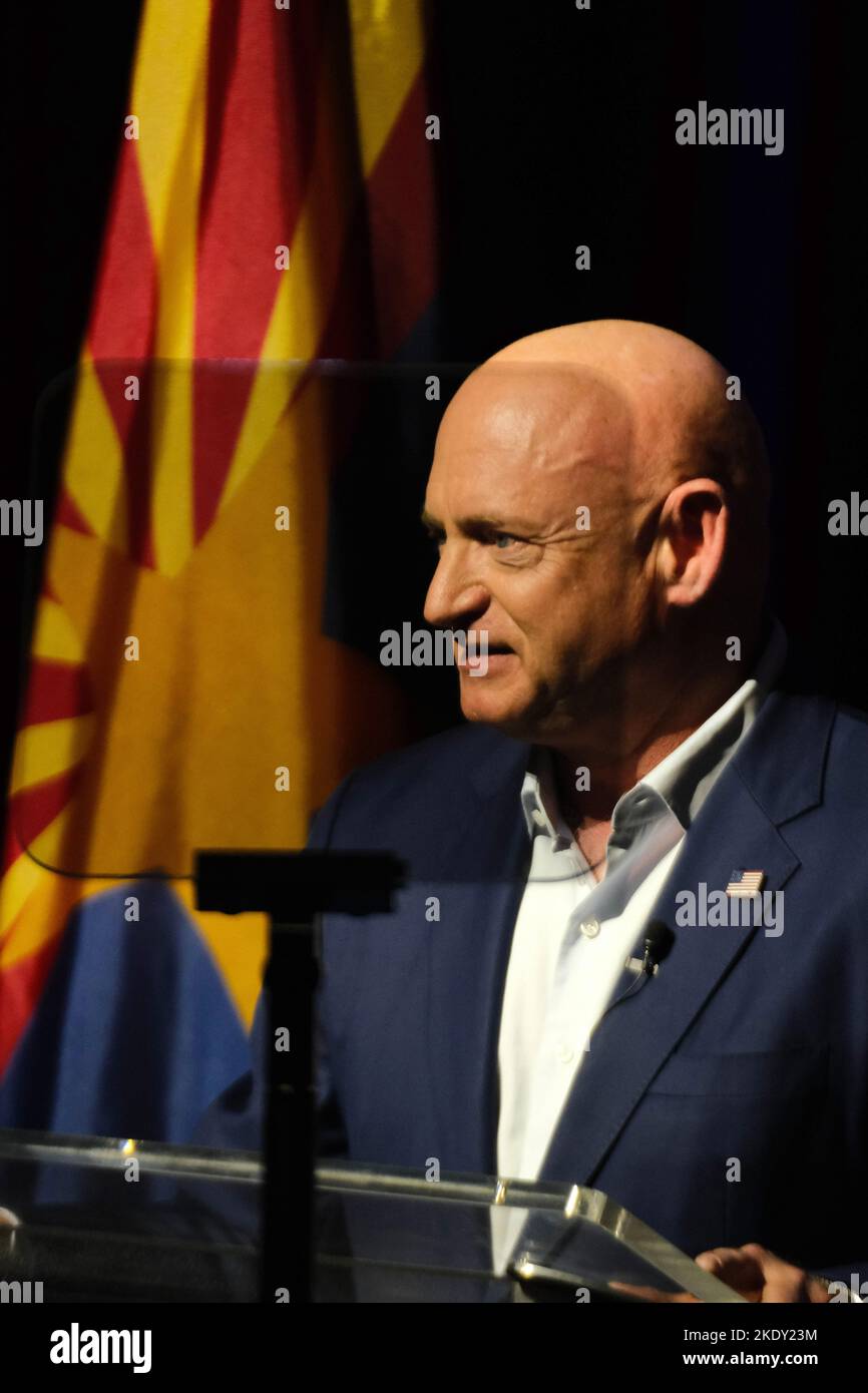 Tucson, Arizona, USA. 9th Nov, 2022. Senator Mark Kelly attends ...