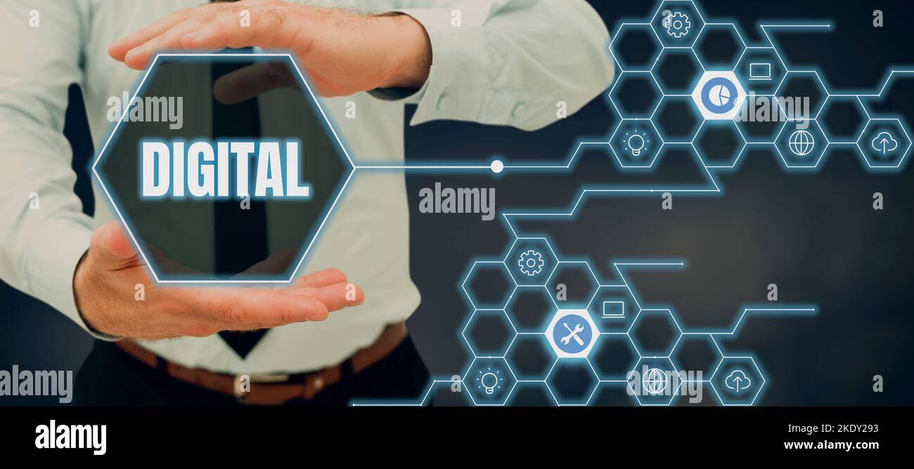 Conceptual display Digital, Business overview electronic technology ...