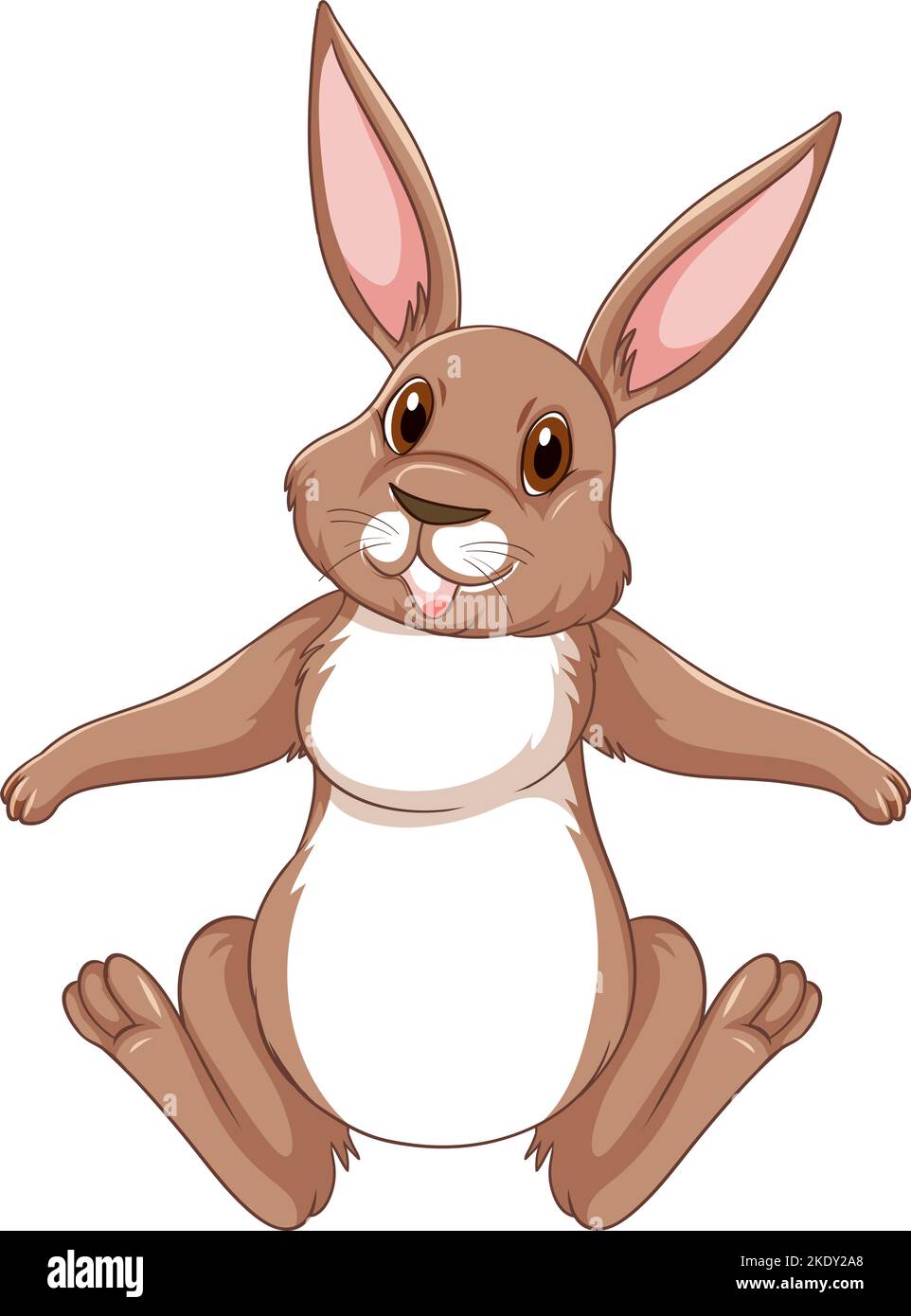 Cute brown rabbit cartoon character illustration Stock Vector Image ...