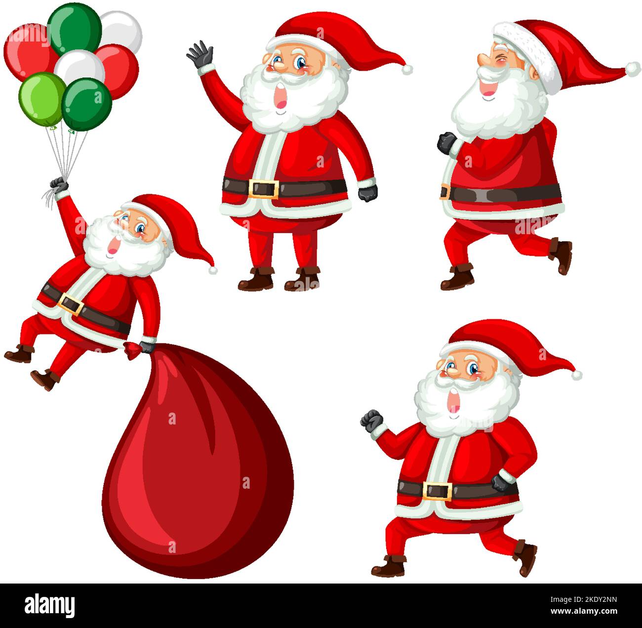 Santa Claus cartoon character set illustration Stock Vector Image & Art ...