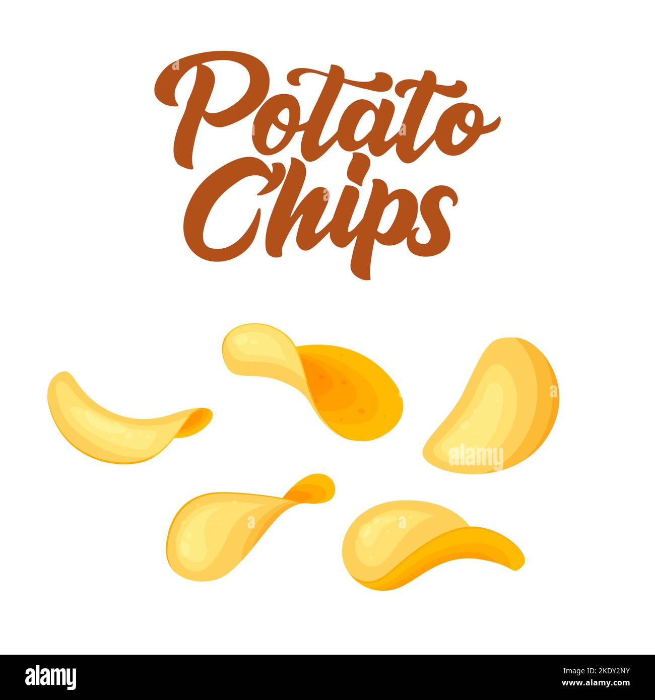 Crispy food potato chips, Traditional Mexico nacho in cartoon style ...