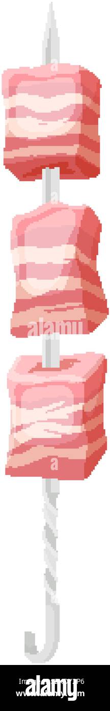 pork skewered food cartoon vector illustration Stock Vector Image & Art ...
