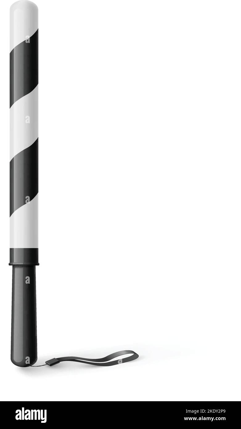 Illustration of Fun Traffic Police Stick with Strap on White Stock ...