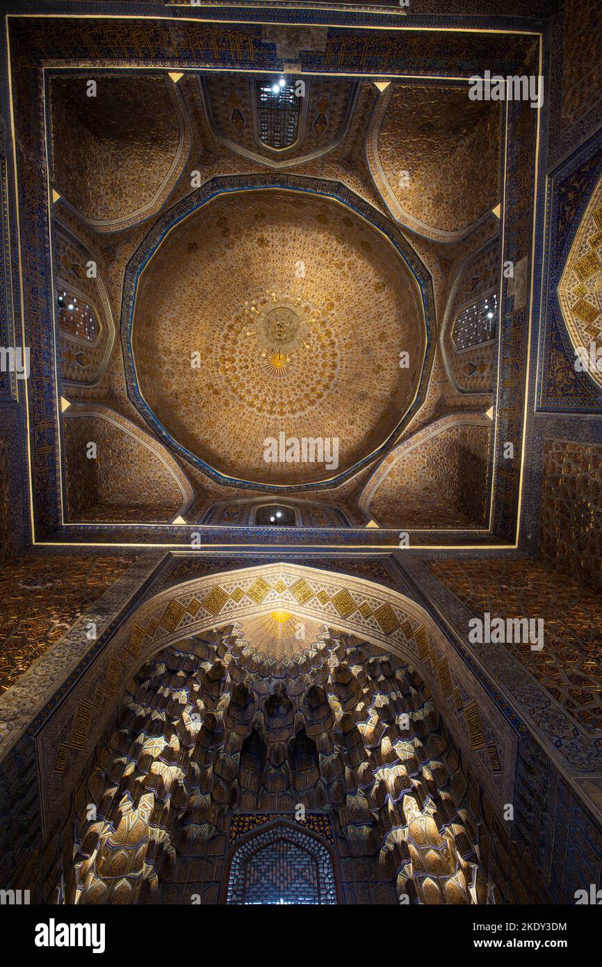indoors of the Gur Emir mausoleum, samarkand, Uzbekistan Stock Photo ...