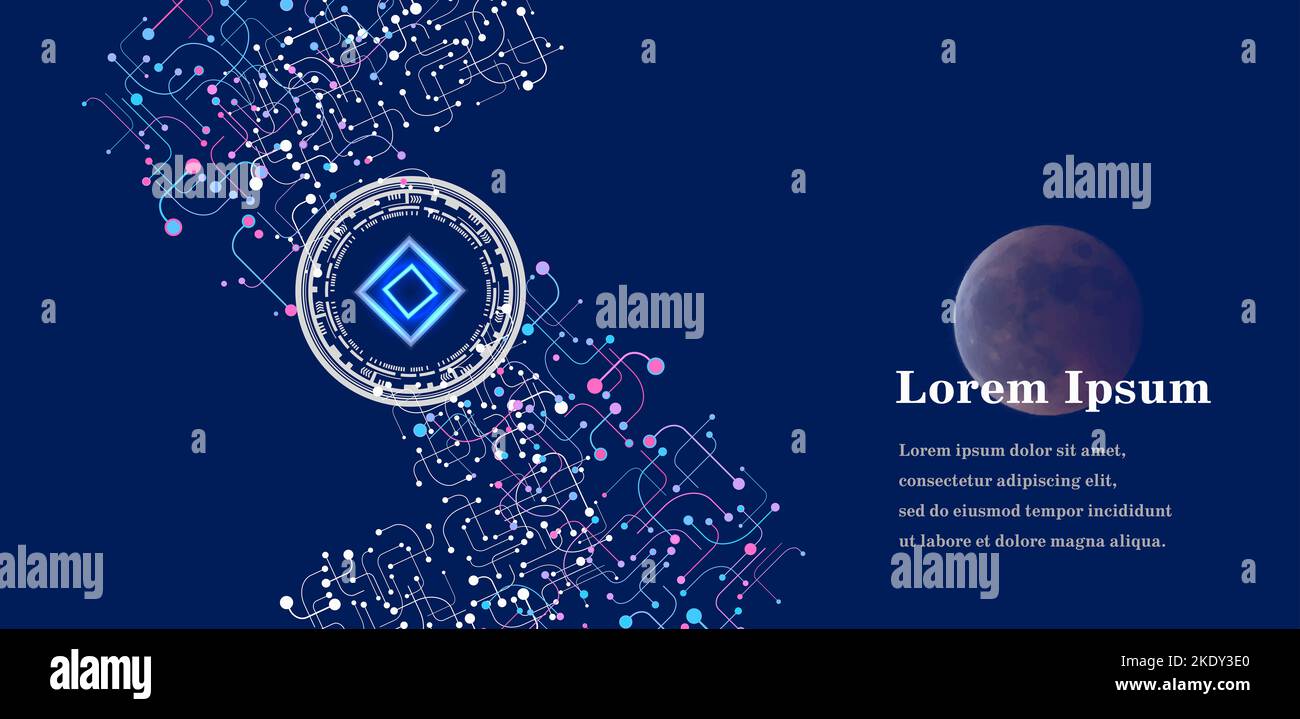 abstract blue pink hexagon, ai artificial intelligence, geometric ...