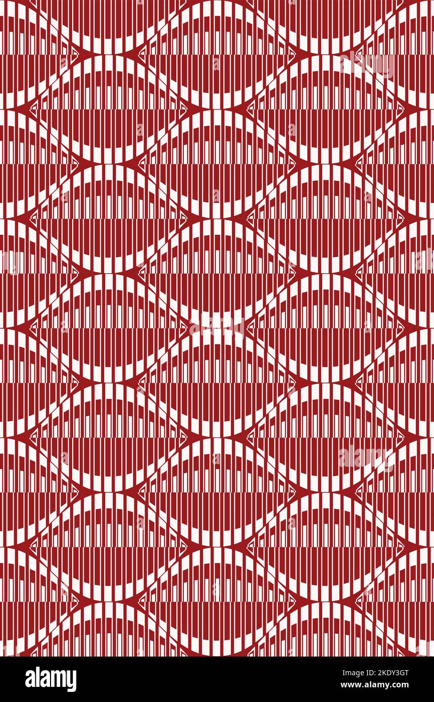 seamless modern geometric pattern of ogees in red and off white for ...