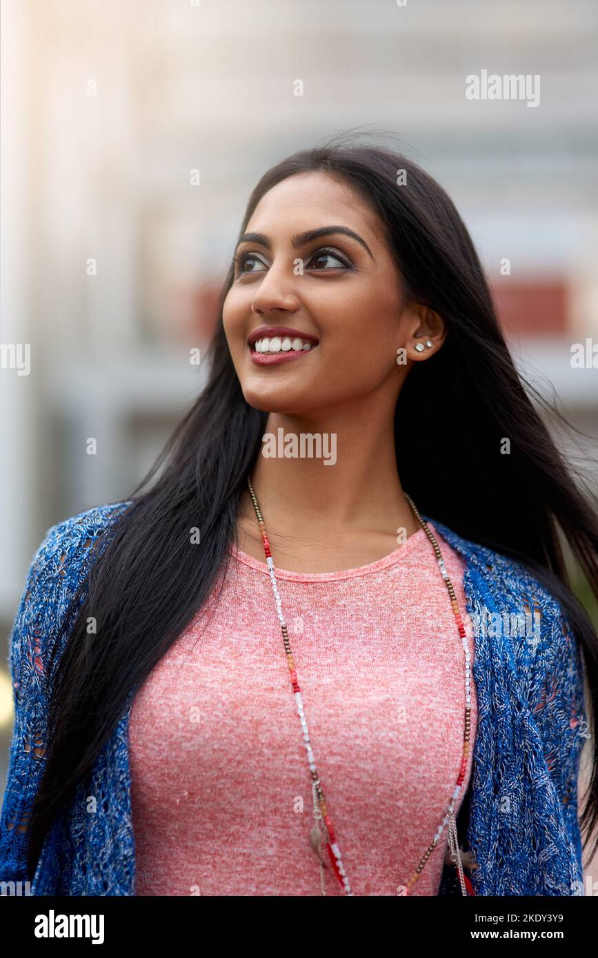 Smiling attractive confident woman walking hi-res stock photography and ...