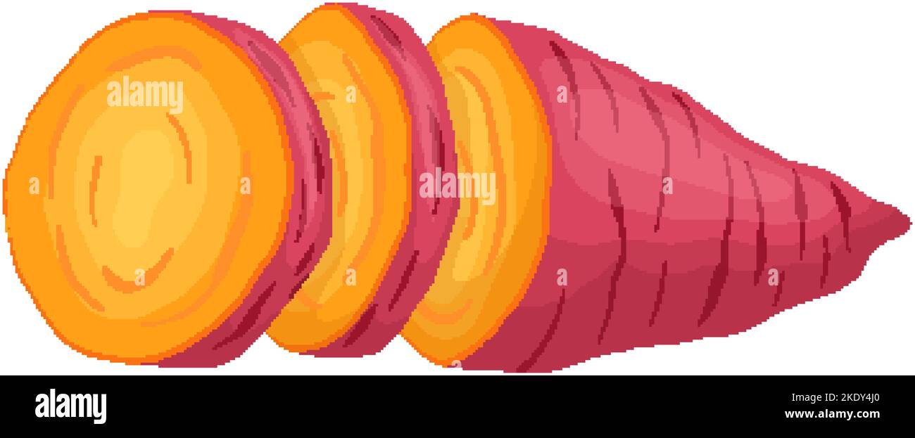 sweet potato cut cartoon vector illustration Stock Vector Image & Art ...