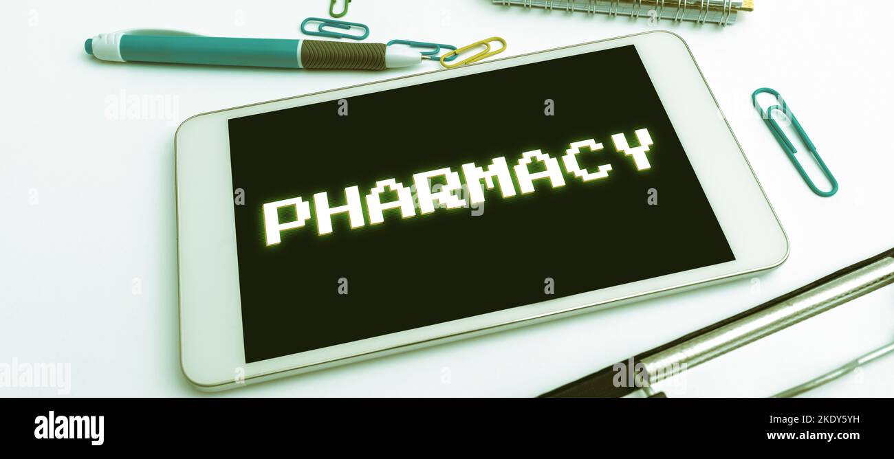 Handwriting text Pharmacy, Internet Concept the practice of ...