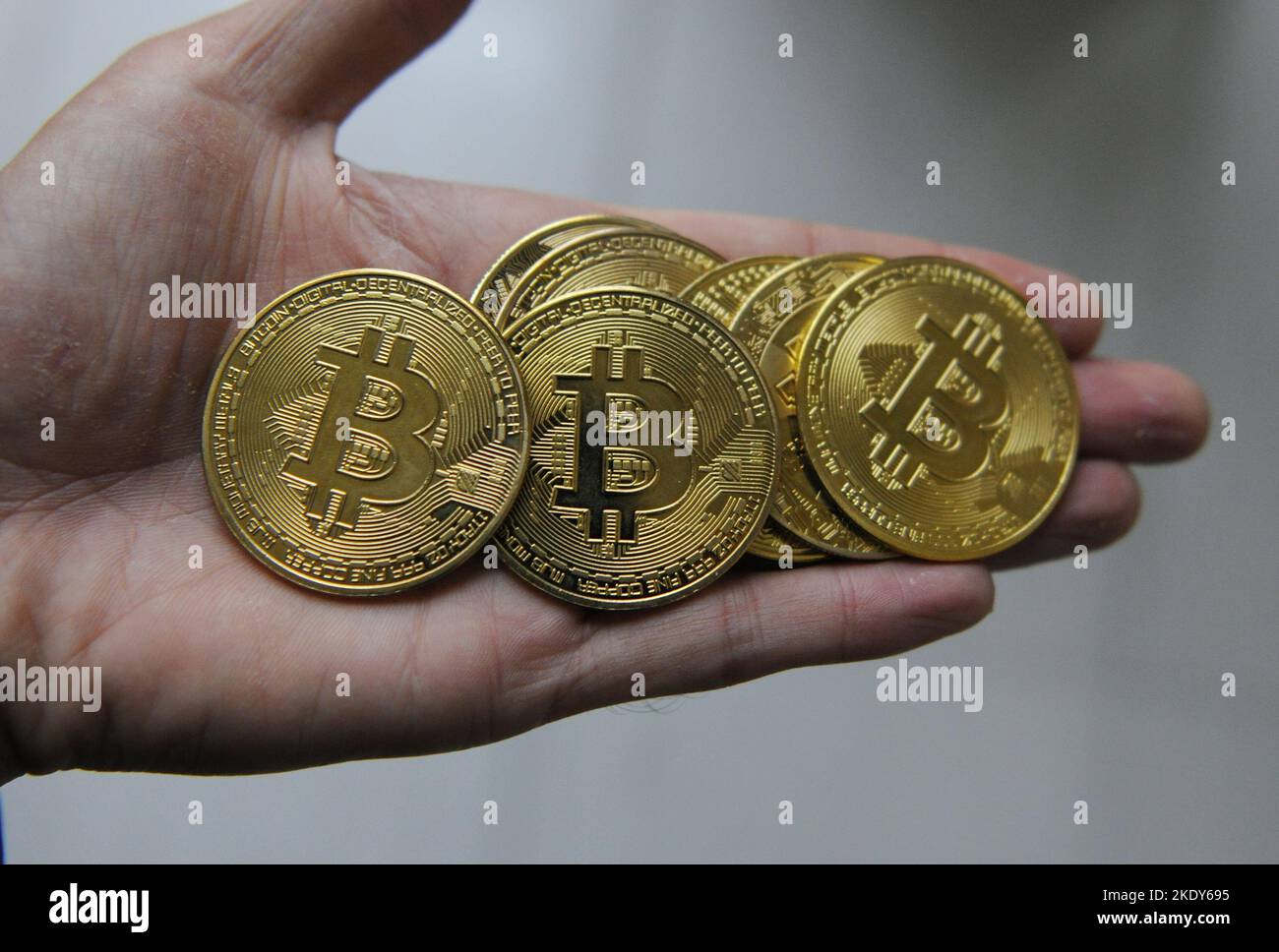 SHIYAN, CHINA - NOVEMBER 9, 2022 - Financial Illustration: Bitcoin ...