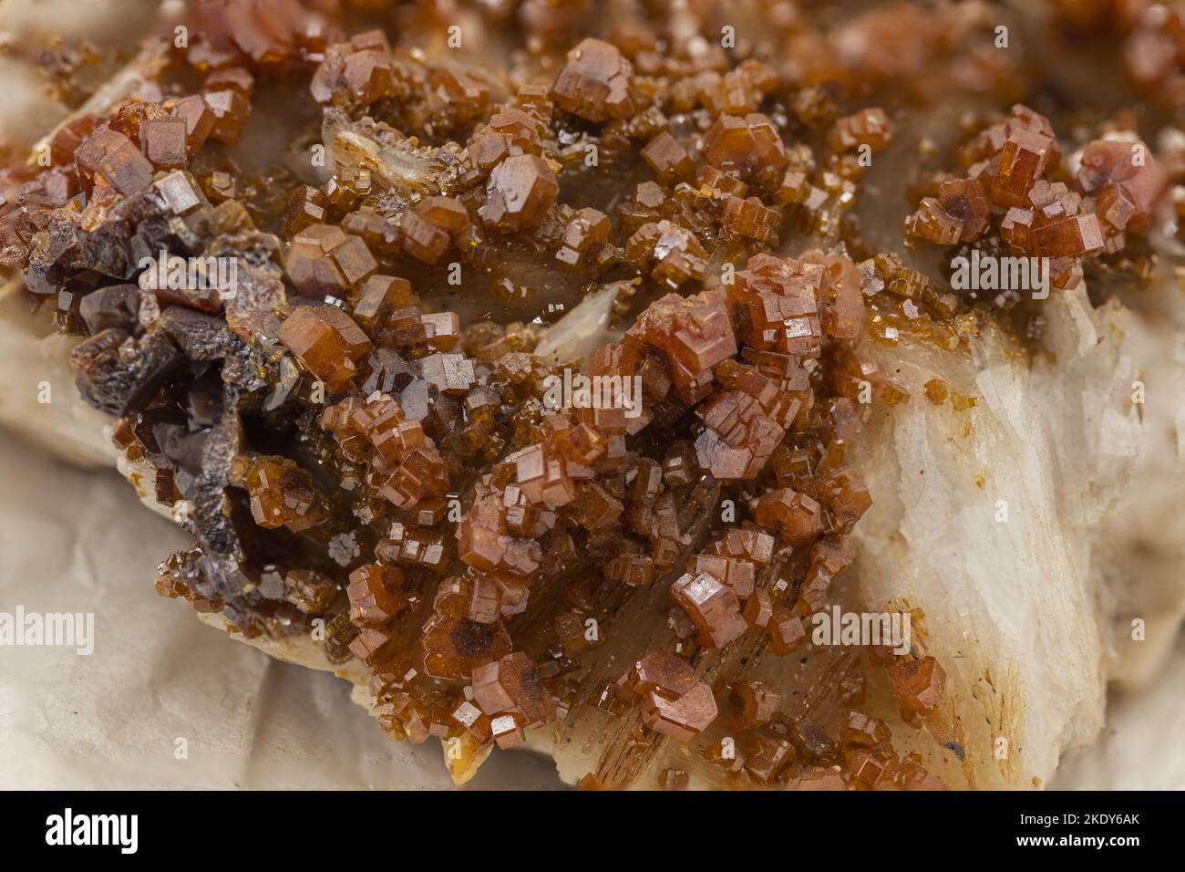 orange-red tabular crystals of vanadinite, lead ore belonging to the ...