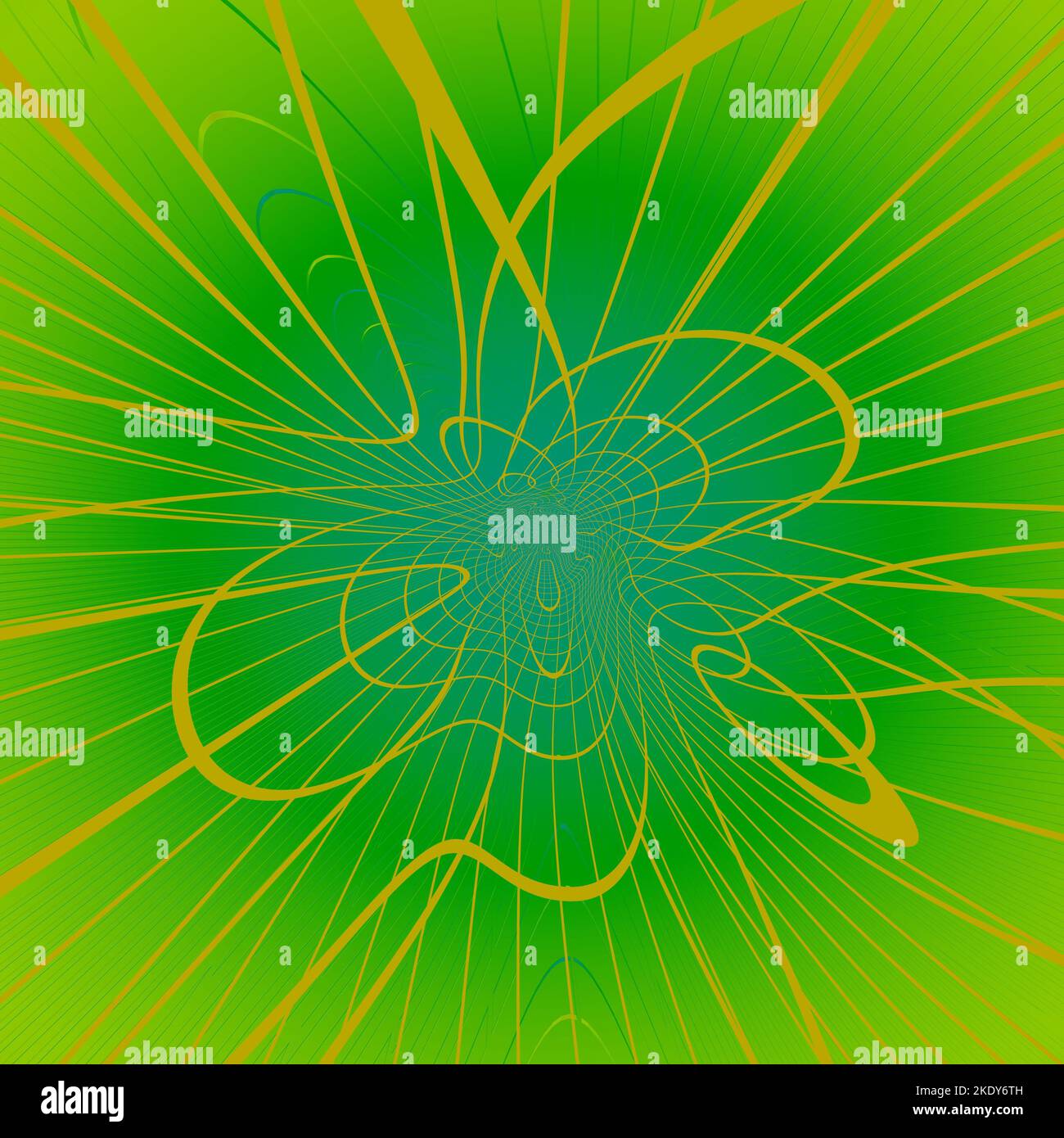 A 3D rendering of trippy grid pattern in yellow and green, Psychedelic ...