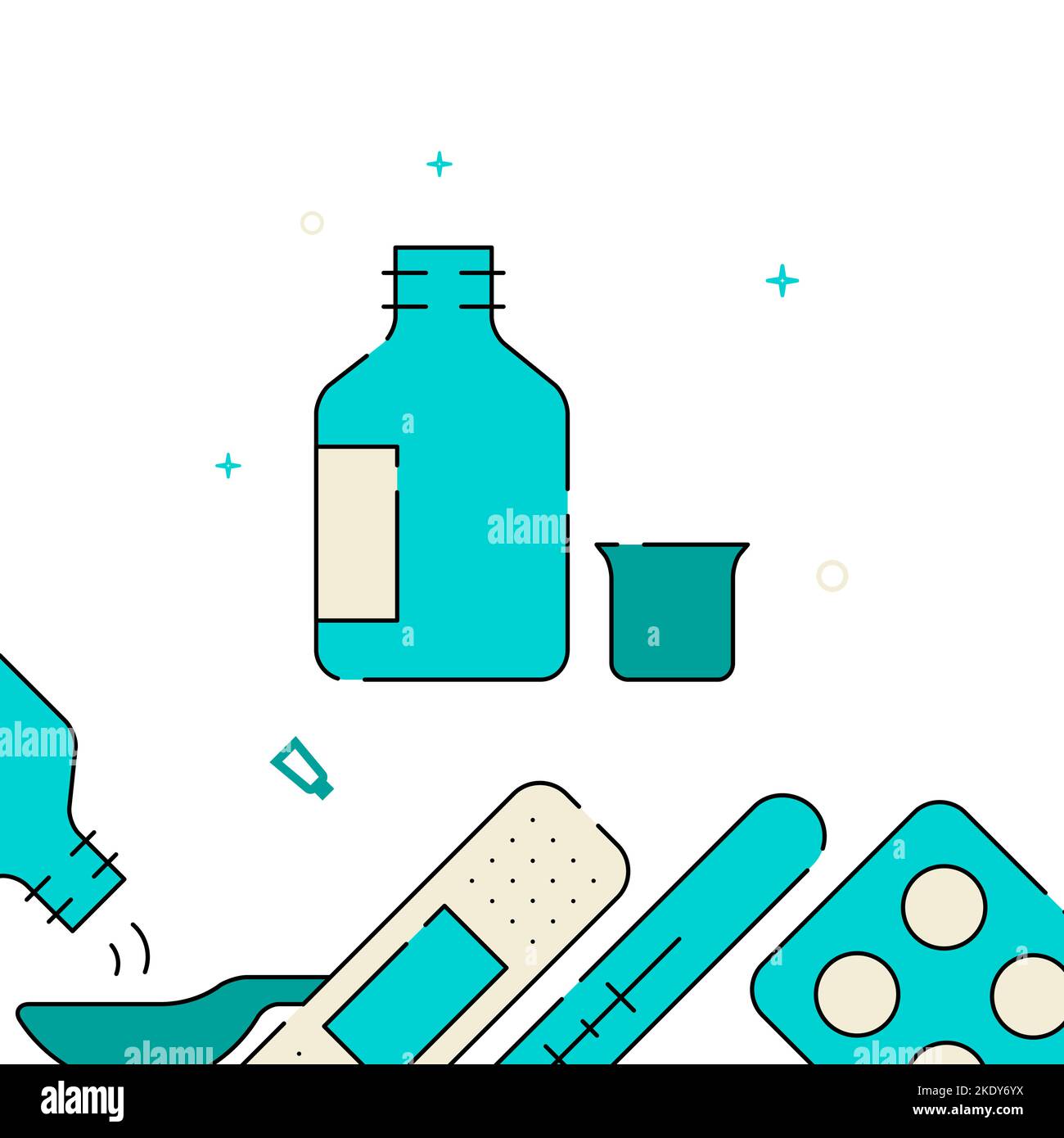 Drug vial with lid filled line vector icon, simple illustration ...
