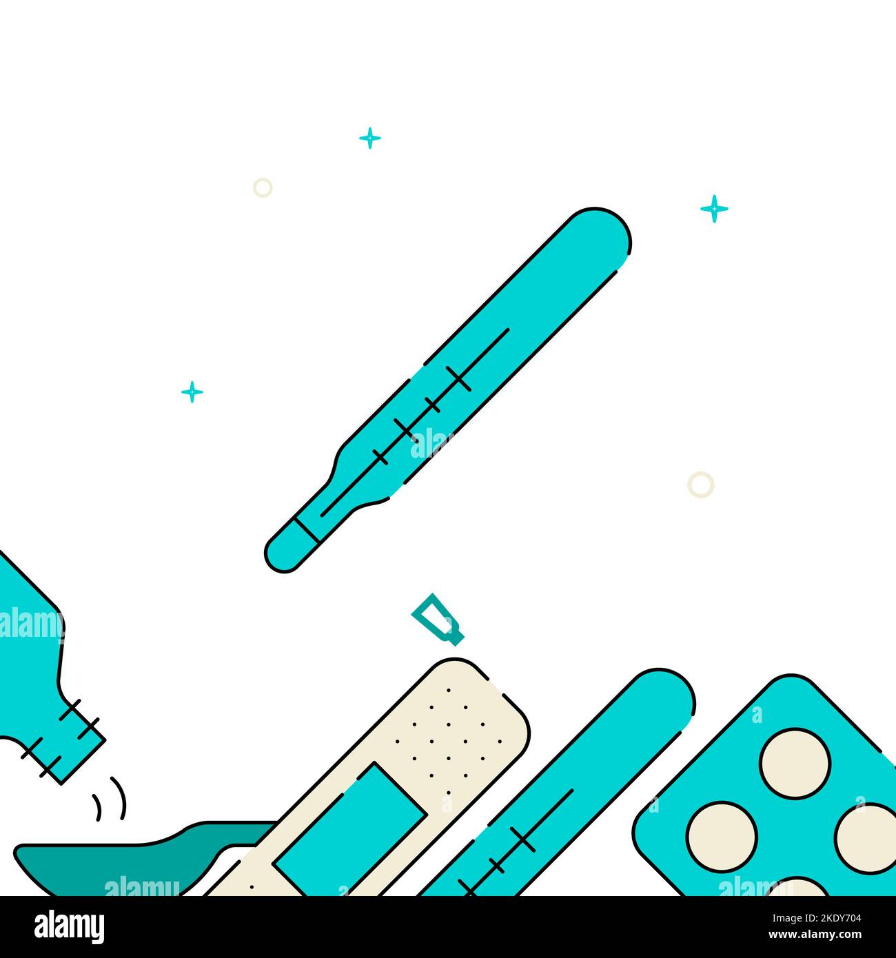 Axillary thermometer filled line vector icon, simple illustration ...