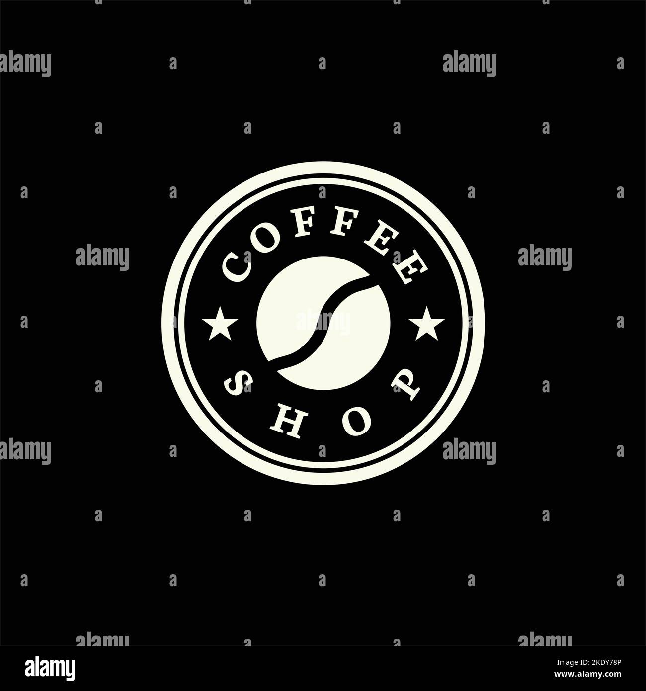 A minimalistic coffee bean logo design for a coffee shop isolated on a ...