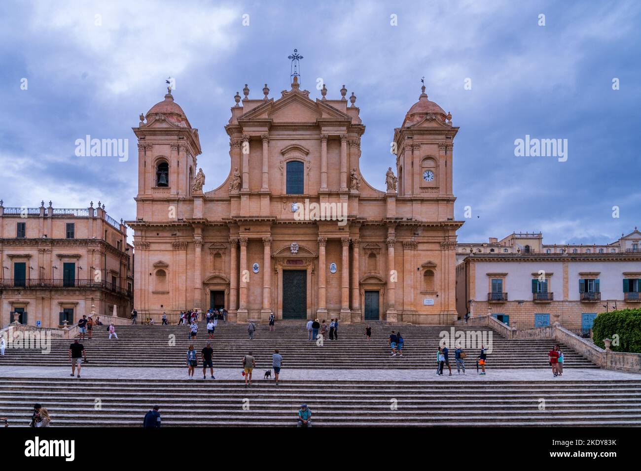 Saint Nicholas Cathedral, an impressive Baroque church in Noto. Sicily ...