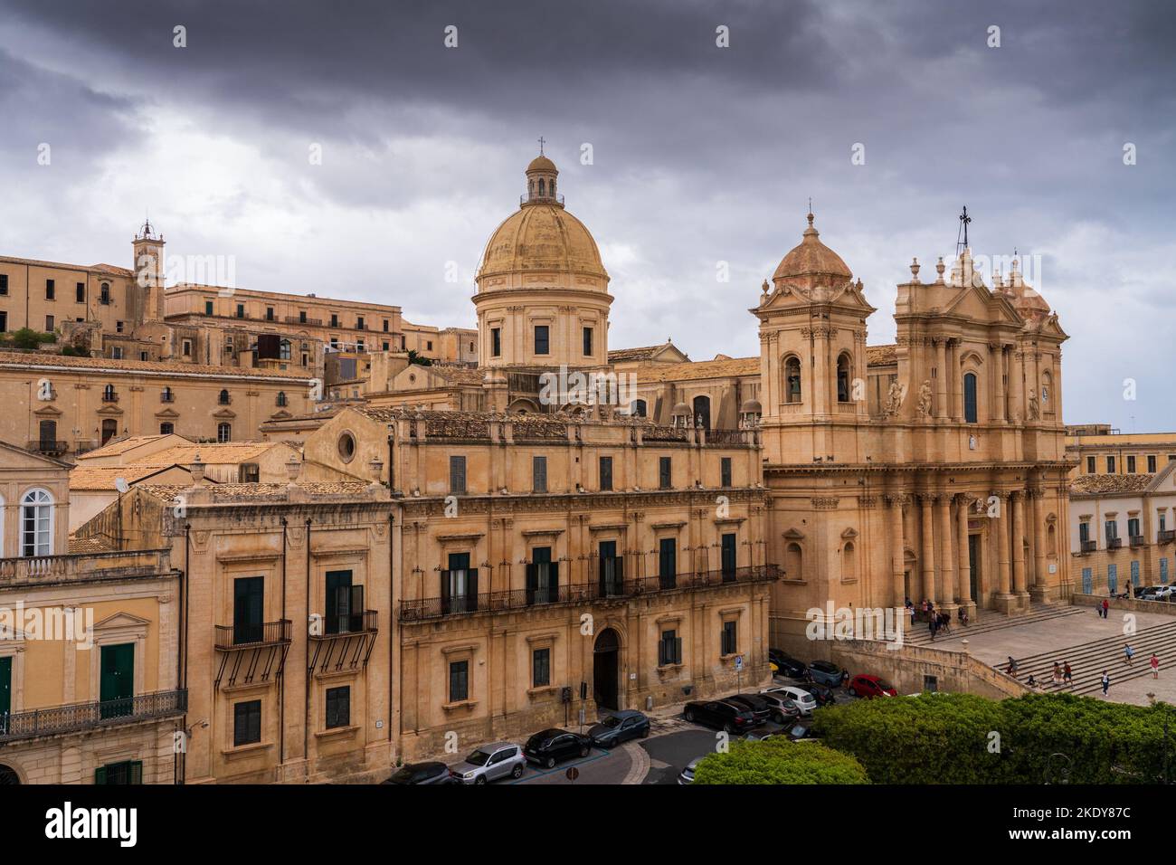 Saint Nicholas Cathedral, an impressive Baroque church in Noto. Sicily ...