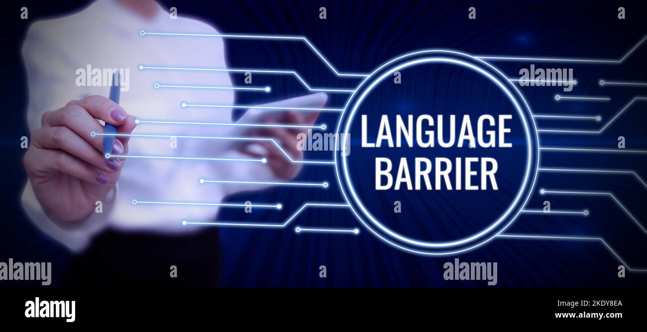Text sign showing Language Barrier, Conceptual photo difficulties in ...