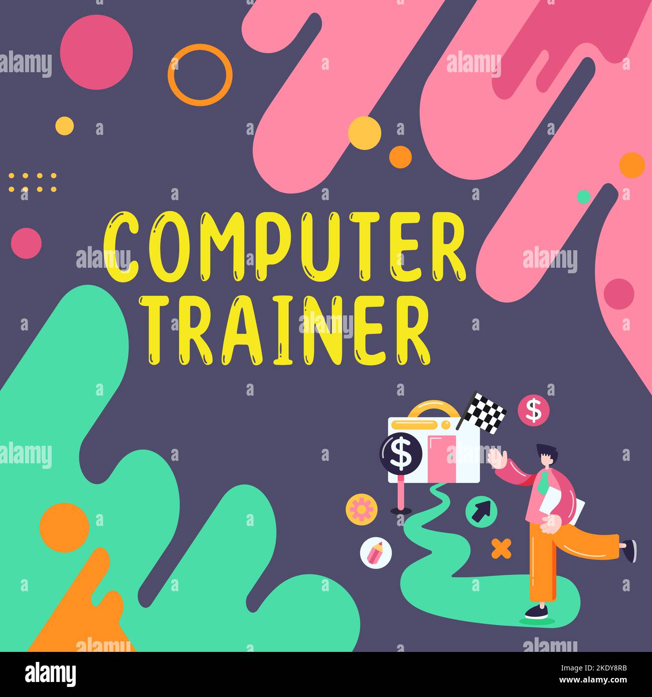 Text sign showing Computer Trainer, Business concept instruct and help ...