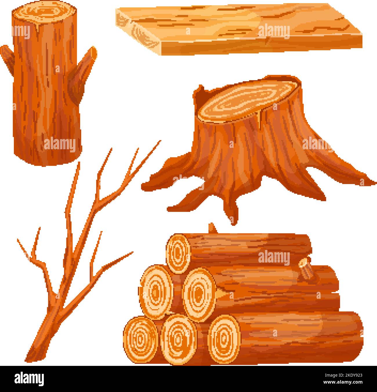 wood log set cartoon vector illustration Stock Vector Image & Art - Alamy