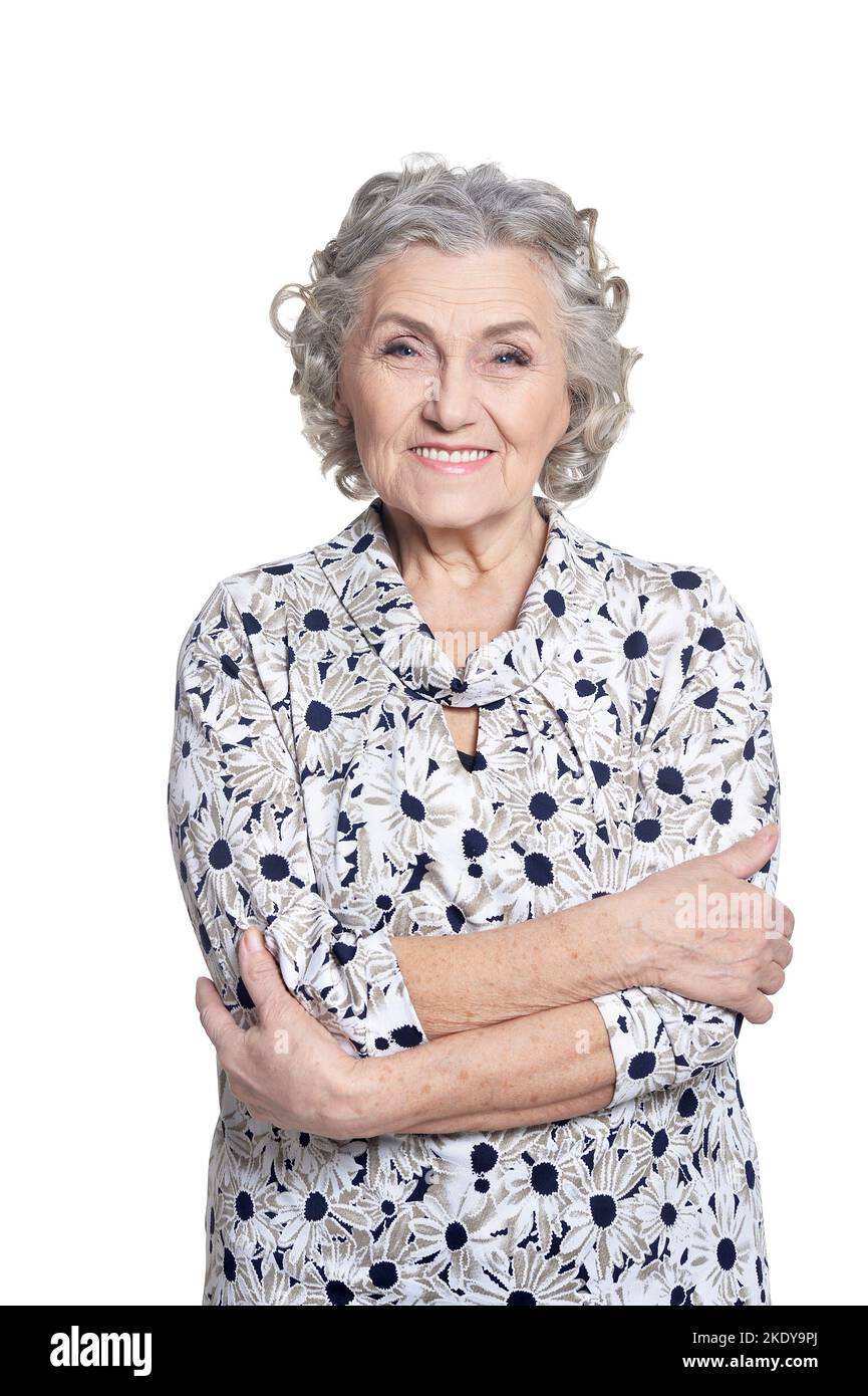 portrait of beautiful senior woman posing isolated Stock Photo - Alamy