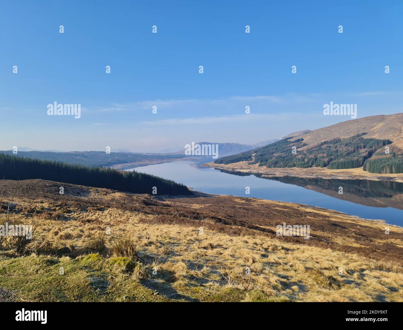 The Carron Valley Reservoir under the clear sky in Scotland Stock Photo ...