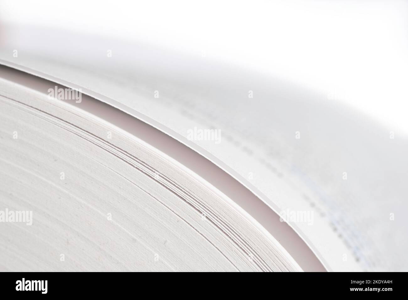 Pages in the left side of an opened book, narrow depth of field on ...