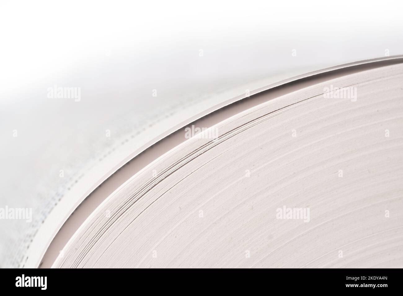 Pages in the right side of an opened book, narrow depth of field on ...