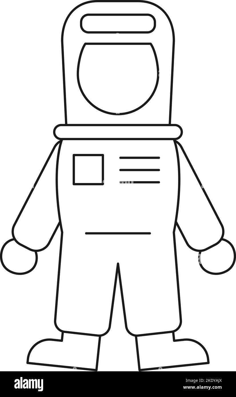 Line art spaceman isolated on white background Science exploration ...