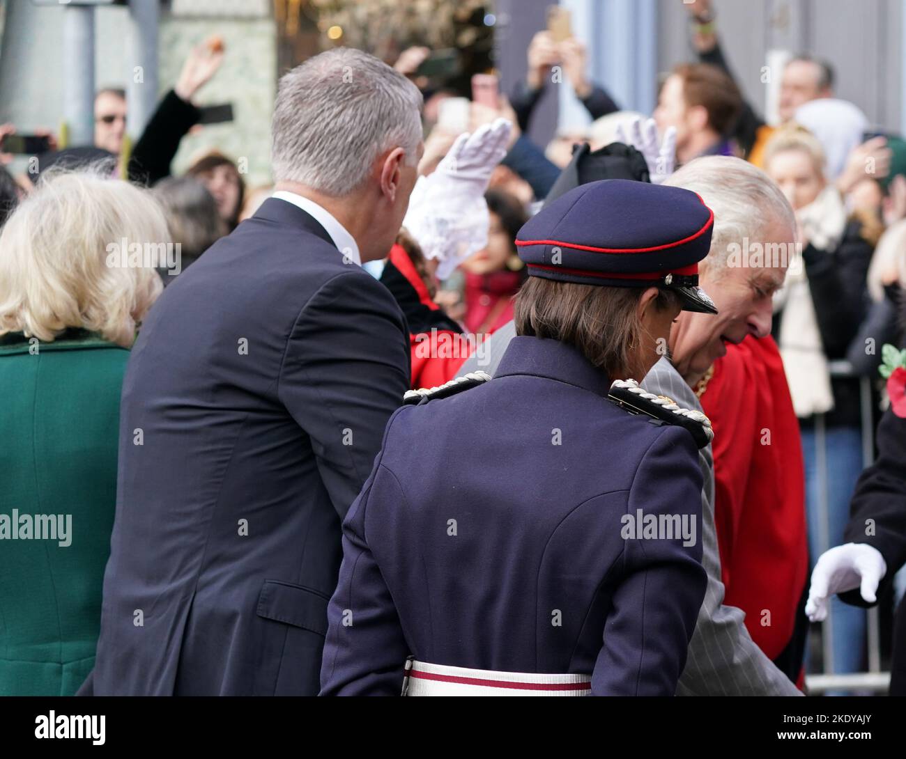 Protester Patrick Thelwell (top left) throws eggs at King Charles III ...