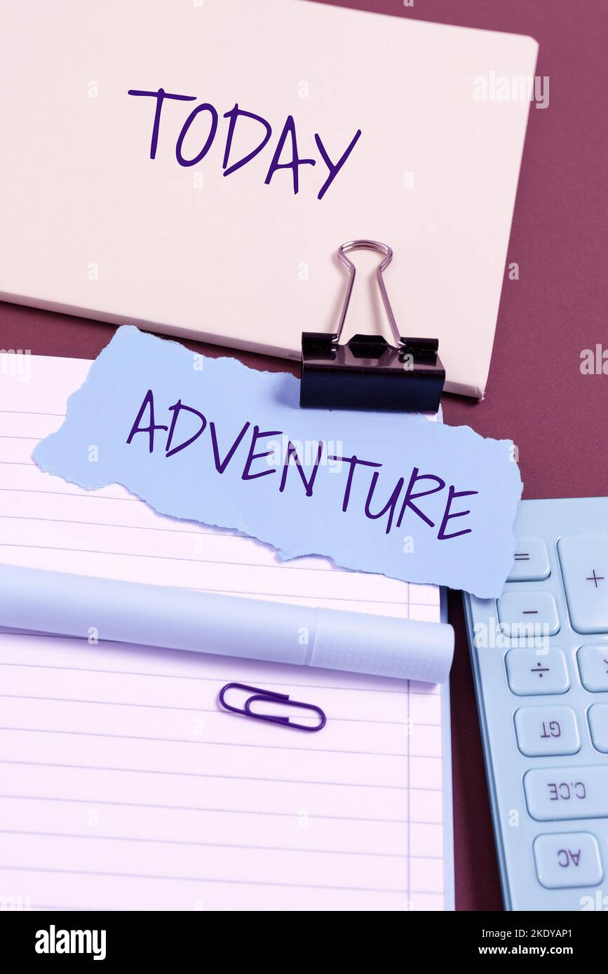 Text sign showing Adventure, Business overview enterprise involving ...