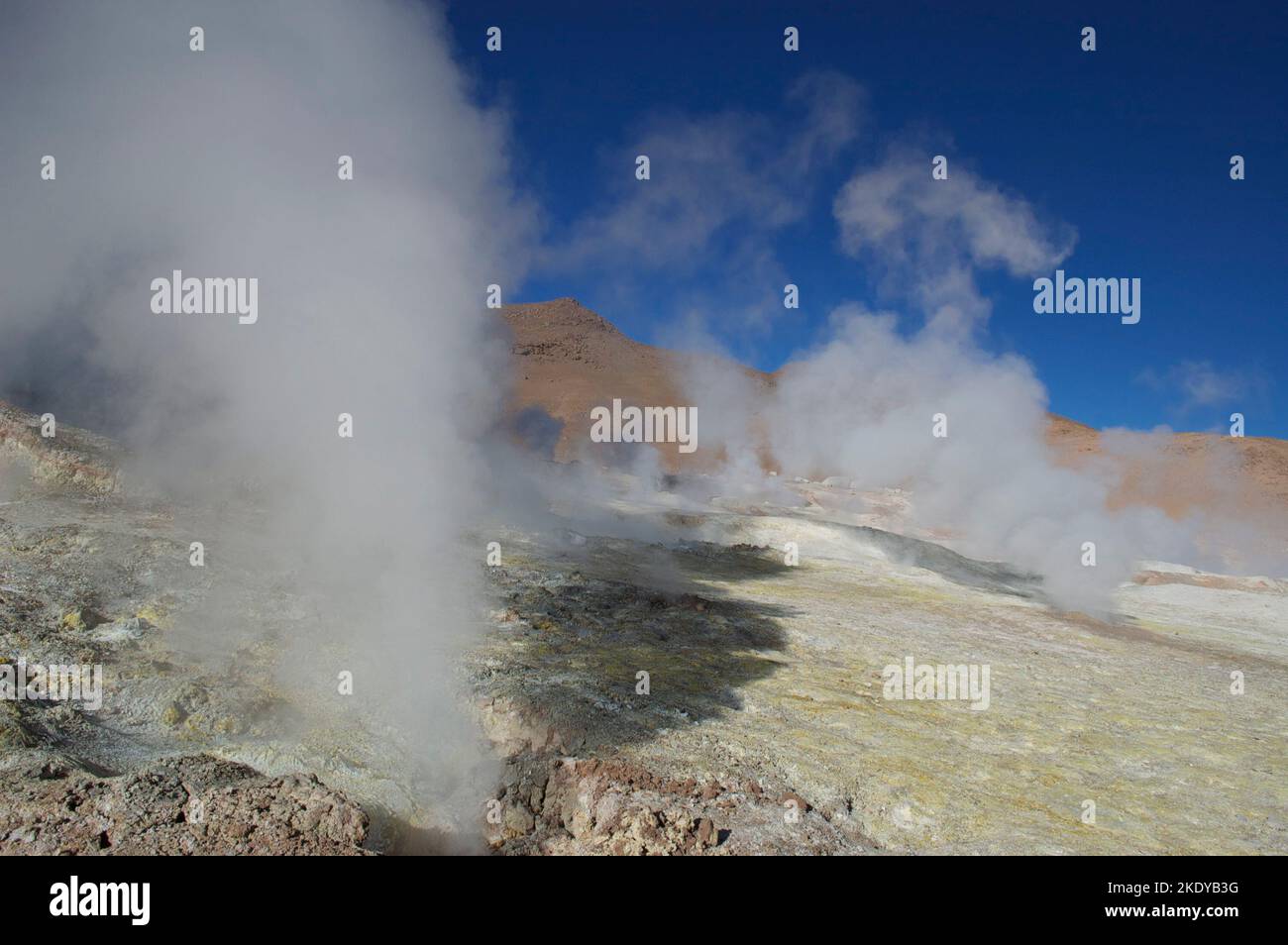 Geothermal Geyser atacama volcano hot steam water Stock Photo - Alamy