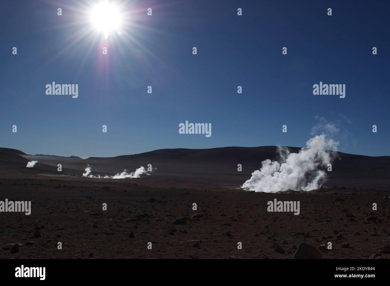 Geothermal Geyser atacama volcano hot steam water Stock Photo - Alamy
