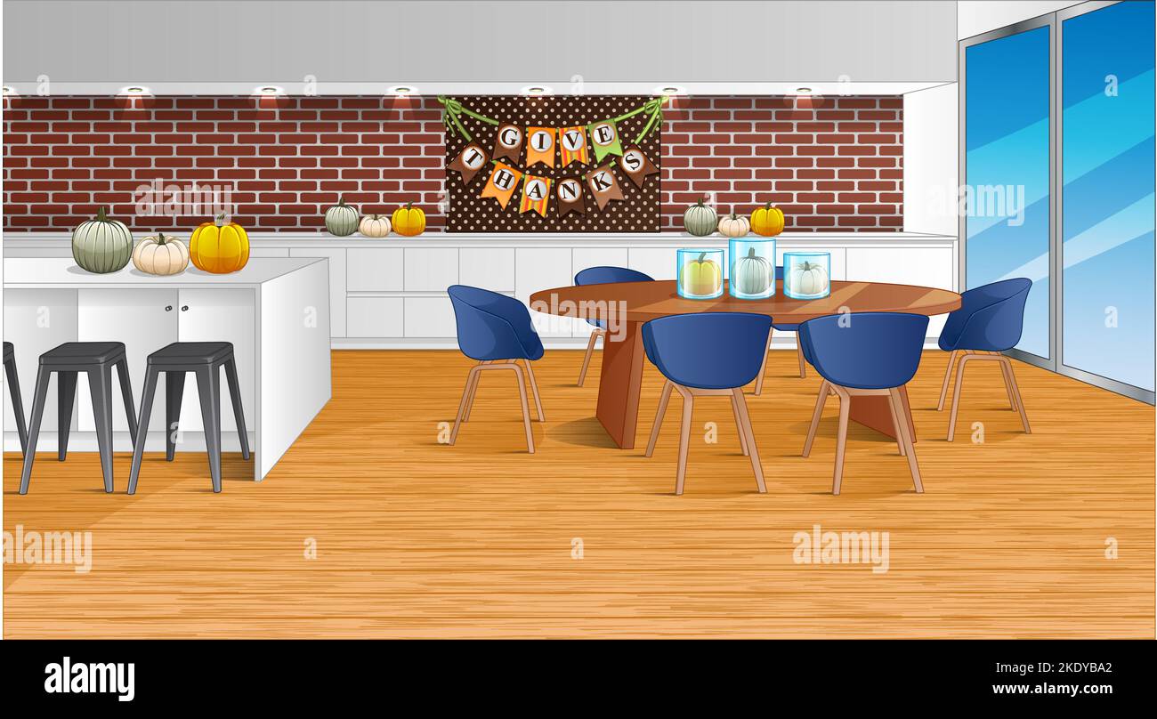 Kitchen scene illustration hi-res stock photography and images - Alamy