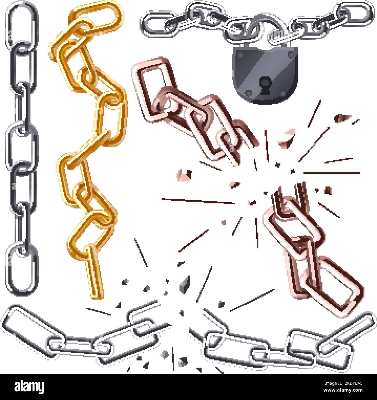 chain metal set cartoon vector illustration Stock Vector Image & Art ...