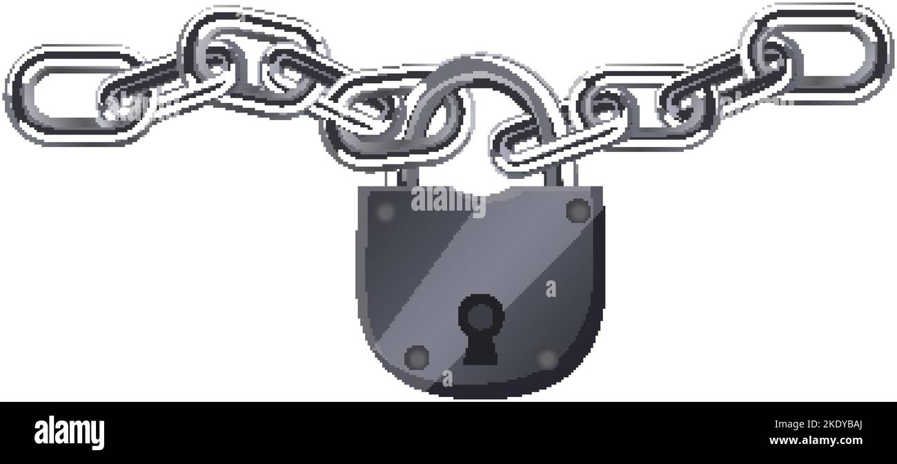 chain lock cartoon vector illustration Stock Vector Image & Art - Alamy