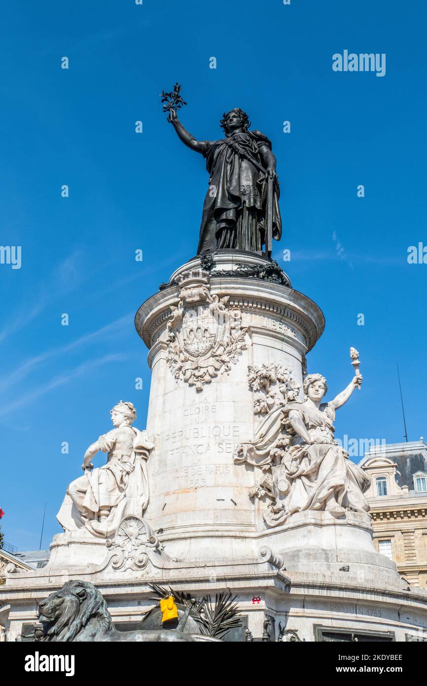 Paris, France - 09-10-2018: the Statue of the Republic in Paris Stock ...