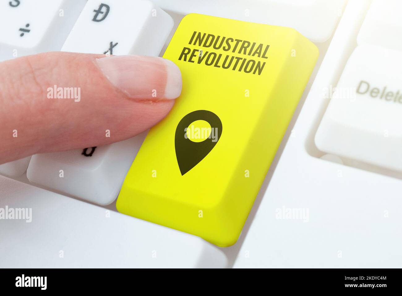 Hand writing sign Industrial Revolution, Word for changes in ...