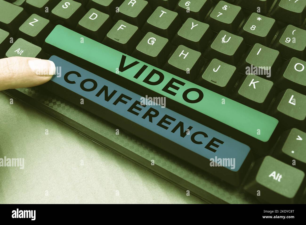 Hand writing sign Video Conference, Concept meaning showing in remote ...