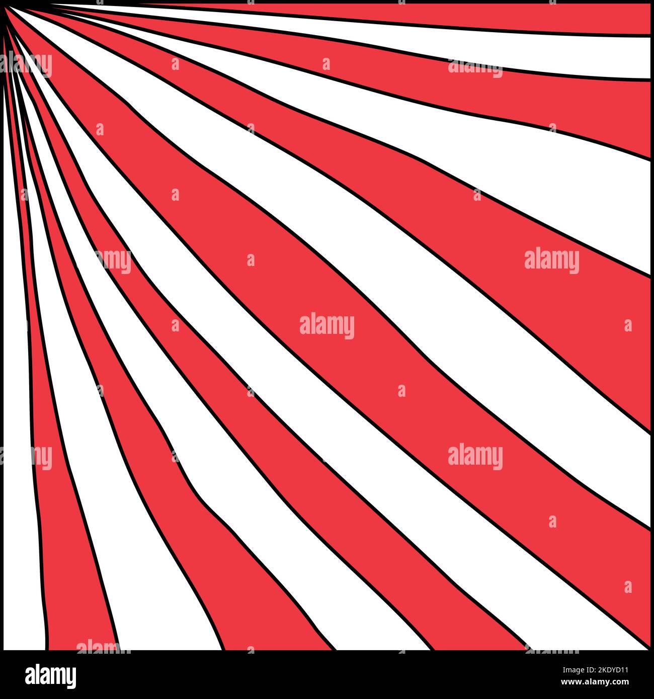 Vector abstract red and white illustration with black outline in ...