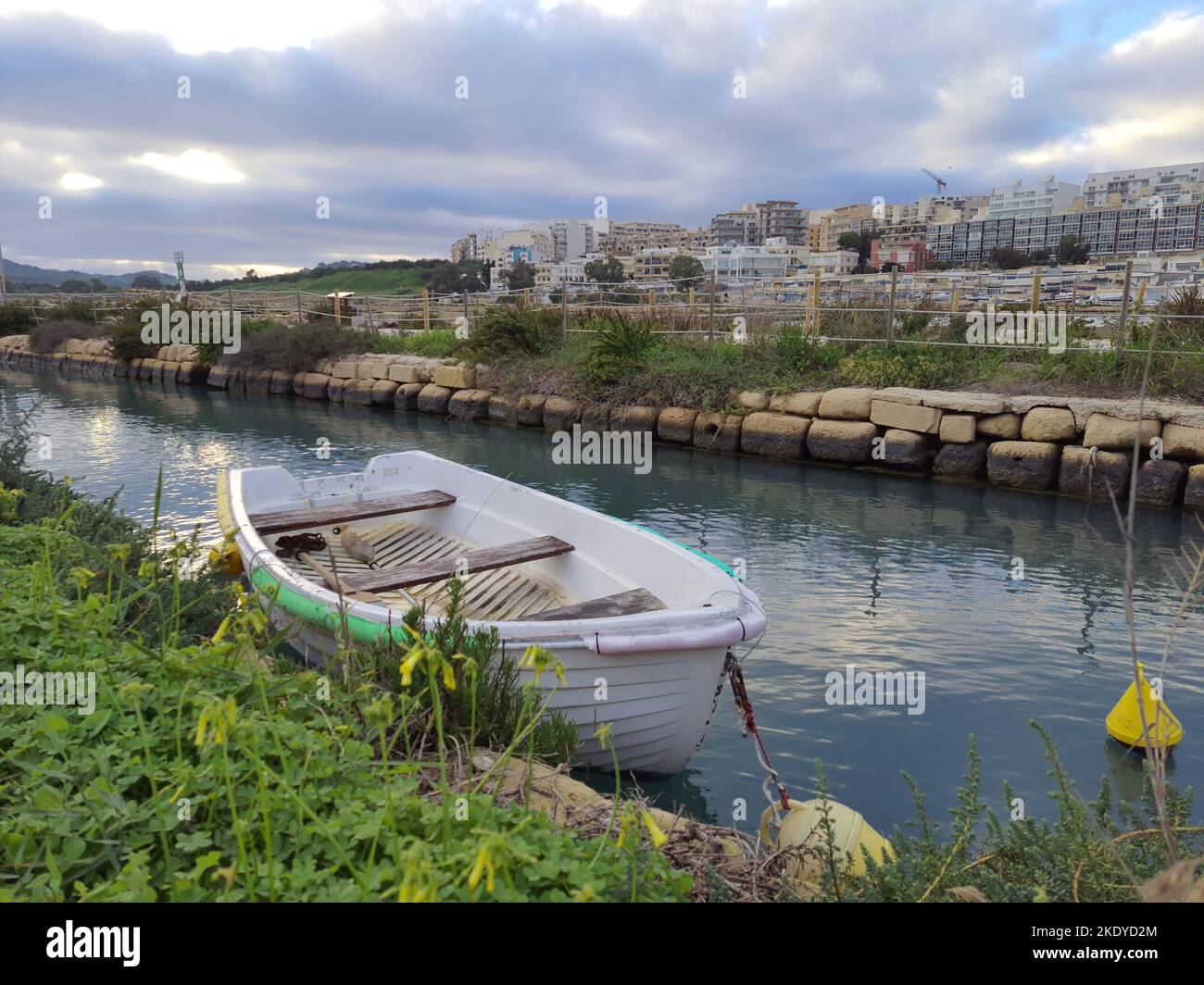 A boat in a river in Malta Stock Photo - Alamy