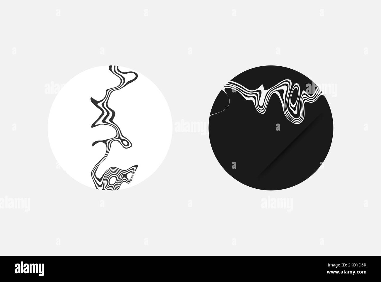 Abstract black and white striped elements and geometric shapes ...