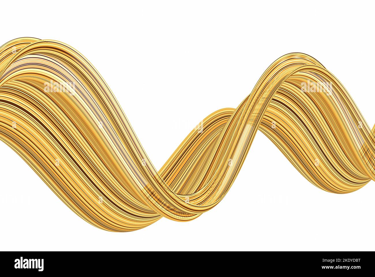 Abstract golden wave background. Liquid golden wave. Intertwining ...