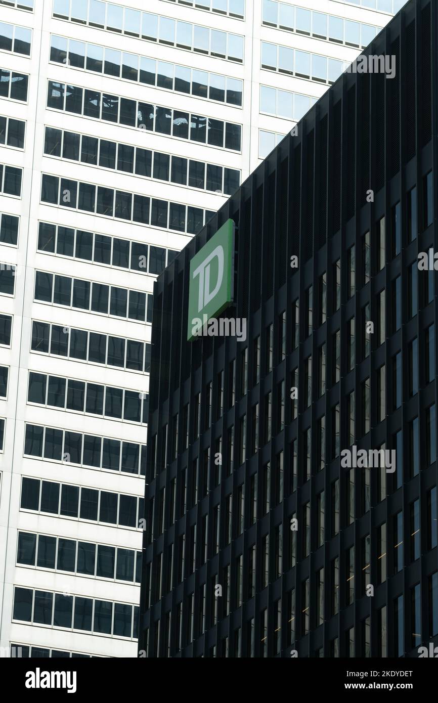 A vertical shot of the TD Building in Downtown Toronto, Canada Stock ...