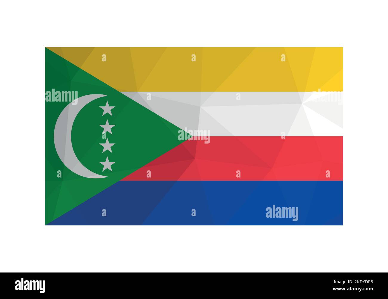 Vector illustration. Official ensign of Comoros. National flag with ...