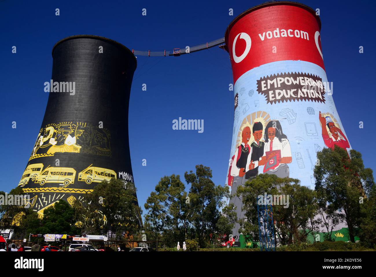 The famous cooling towers, with bungee jumping platform, in Soweto ...